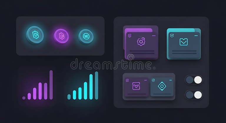 Modern UI UX Design Elements Stock Illustration - Illustration of ...