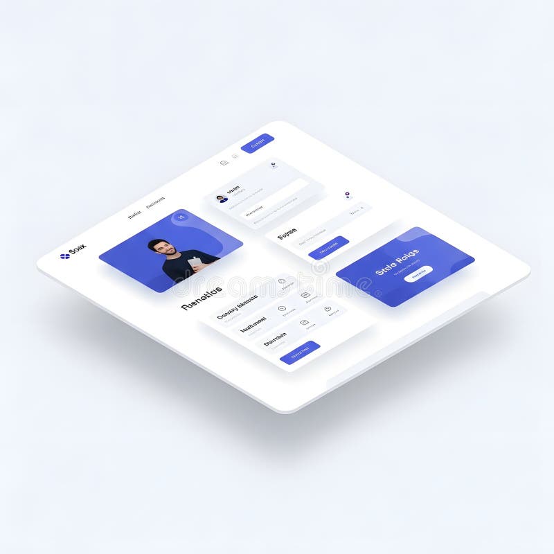 Modern UI UX Design Mockup on Tablet Stock Illustration - Illustration ...