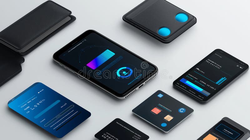 Modern UI UX Designs of Smartphone Apps Displayed on Screens ...