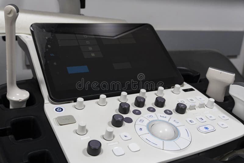 Modern Ultrasound Machine with Dual Probes in Diagnostic Room Stock ...