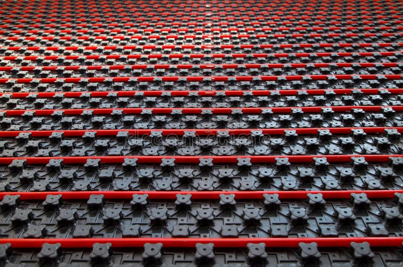 Modern Underfloor Heating System Stock Photo - Image of home, plastic ...