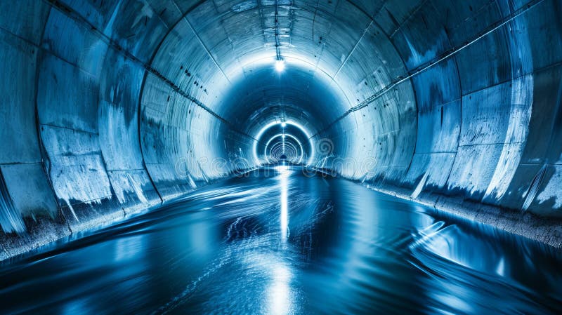 Modern Underground Sewer System with Clean Water Flow. Concept of Urban ...