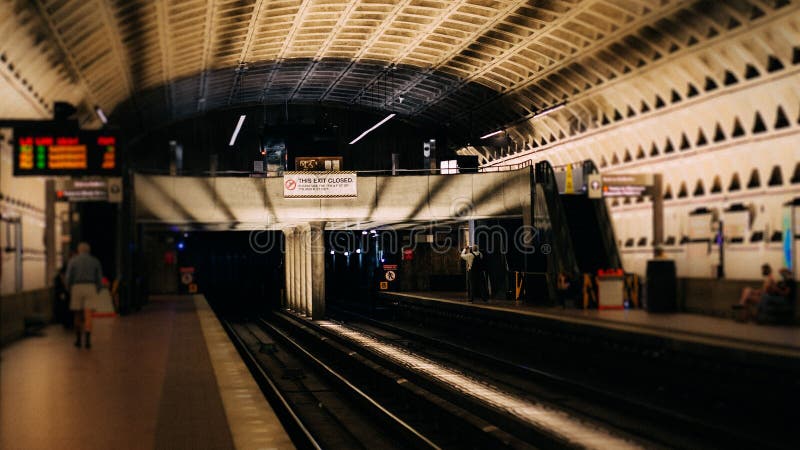 Modern Underground Subway Station with an Arched Ceiling and Train ...