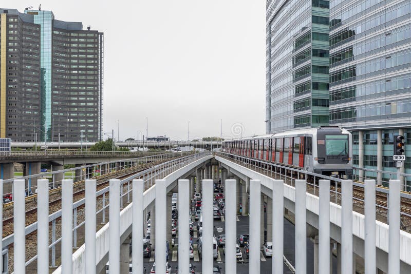Modern Underground Train in Amsterdam. Large Station Transport Hub ...