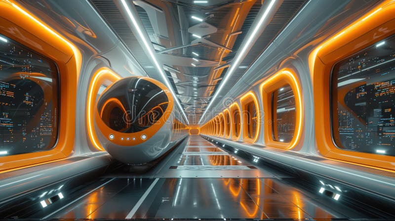 Modern underground train stock illustration. Illustration of metro ...