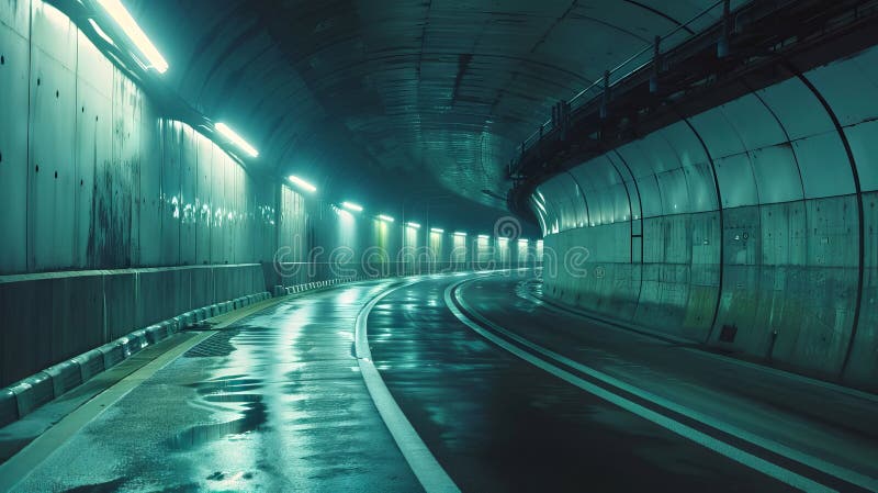 Modern Underground Tunnel with Sleek Design and Ambient Lighting ...