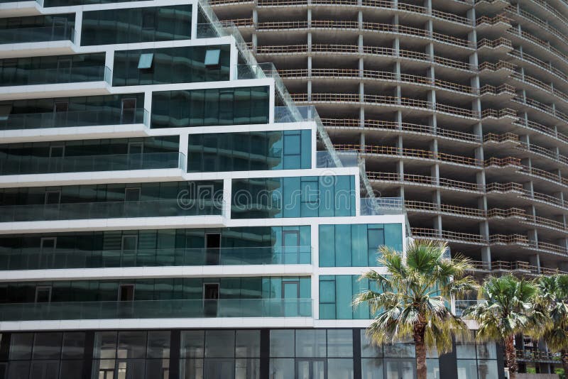 Modern and Unfinished Buildings Outdoors. Construction Site Stock Image ...