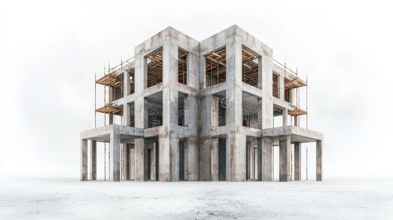 A Modern Unfinished Concrete Building Under Construction, Showcasing ...