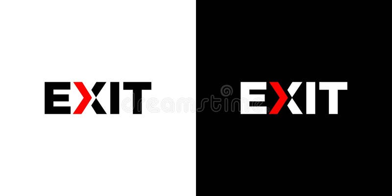Modern and Unique Exit Text Illustration Logo Design Stock Vector ...