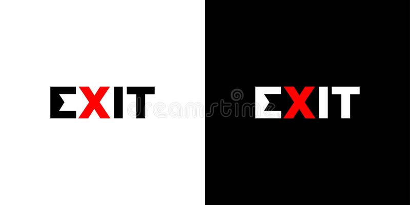 Modern and Unique Exit Text Illustration Logo Design Stock Vector ...
