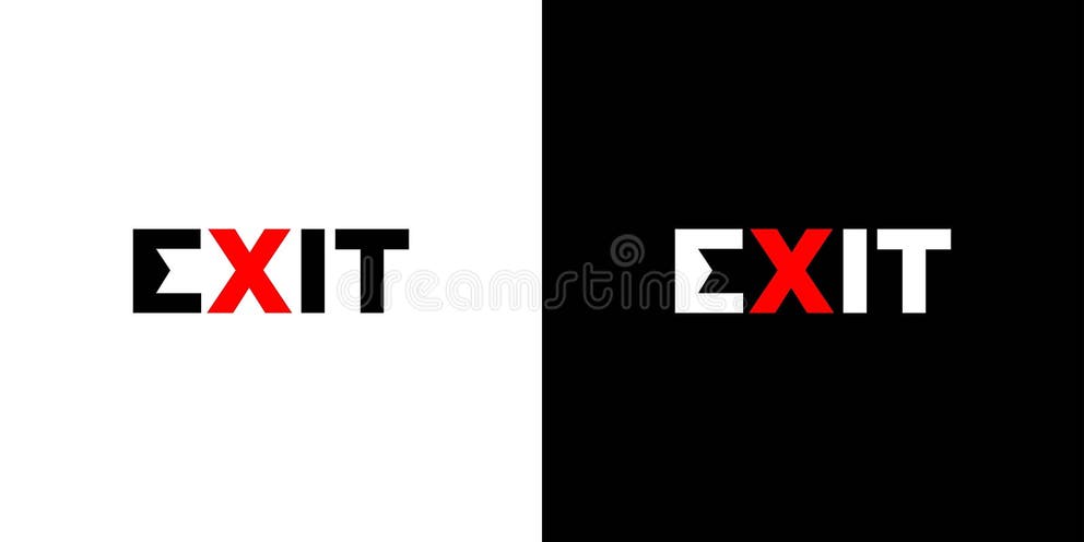 Modern and Unique Exit Text Illustration Logo Design Stock Vector ...
