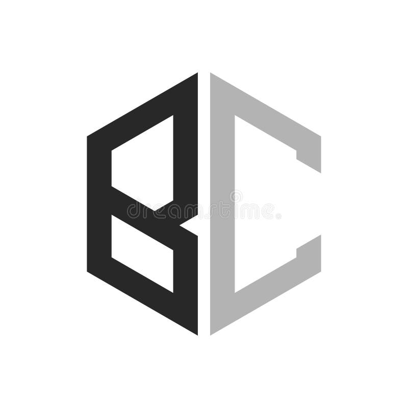 Modern Unique Hexagon Letter BC Logo Design Template. Elegant Initial ...