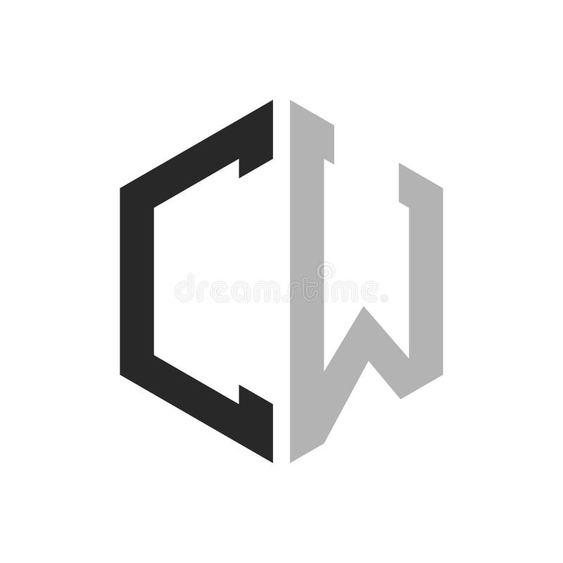 Modern Unique Hexagon Letter CW Logo Design Template. Elegant Initial ...