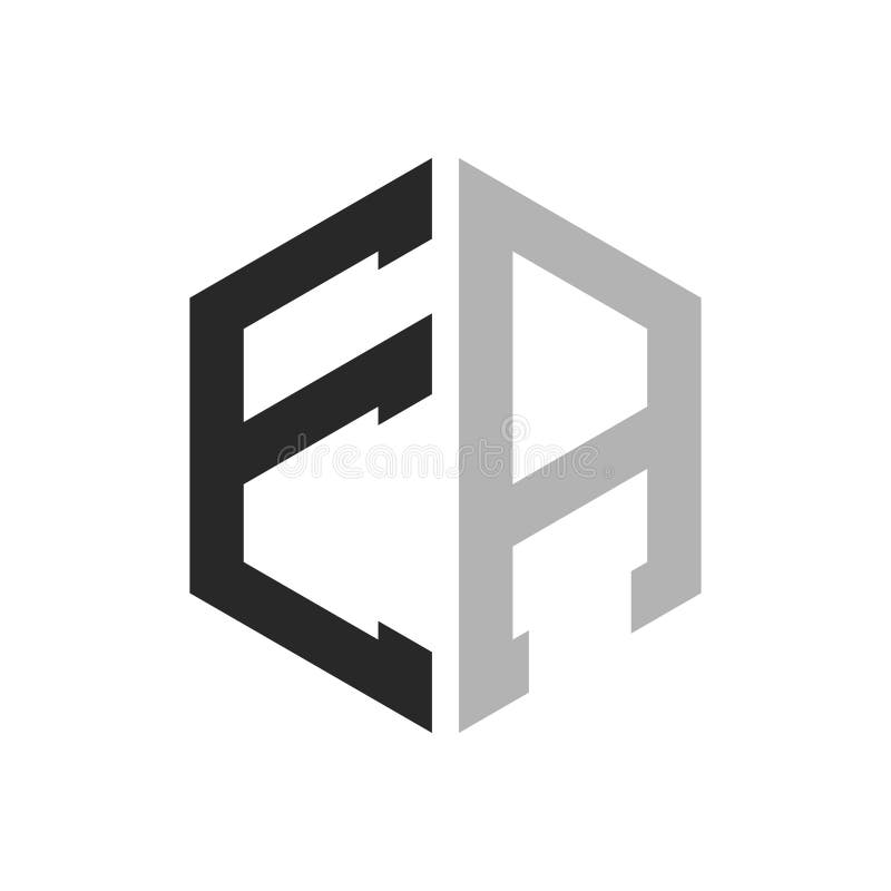 Modern Unique Hexagon Letter EA Logo Design Template. Elegant Initial ...