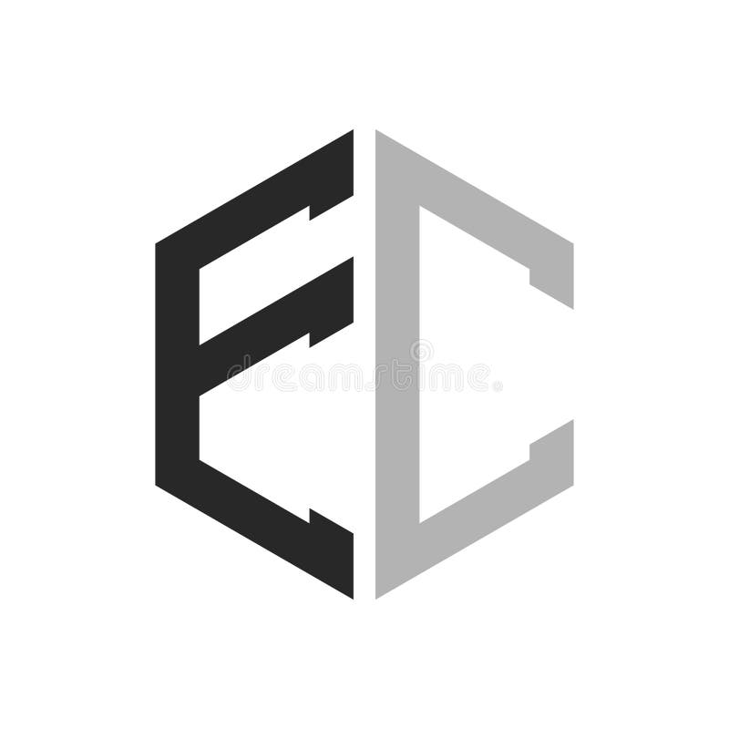 Modern Unique Hexagon Letter EC Logo Design Template. Elegant Initial ...