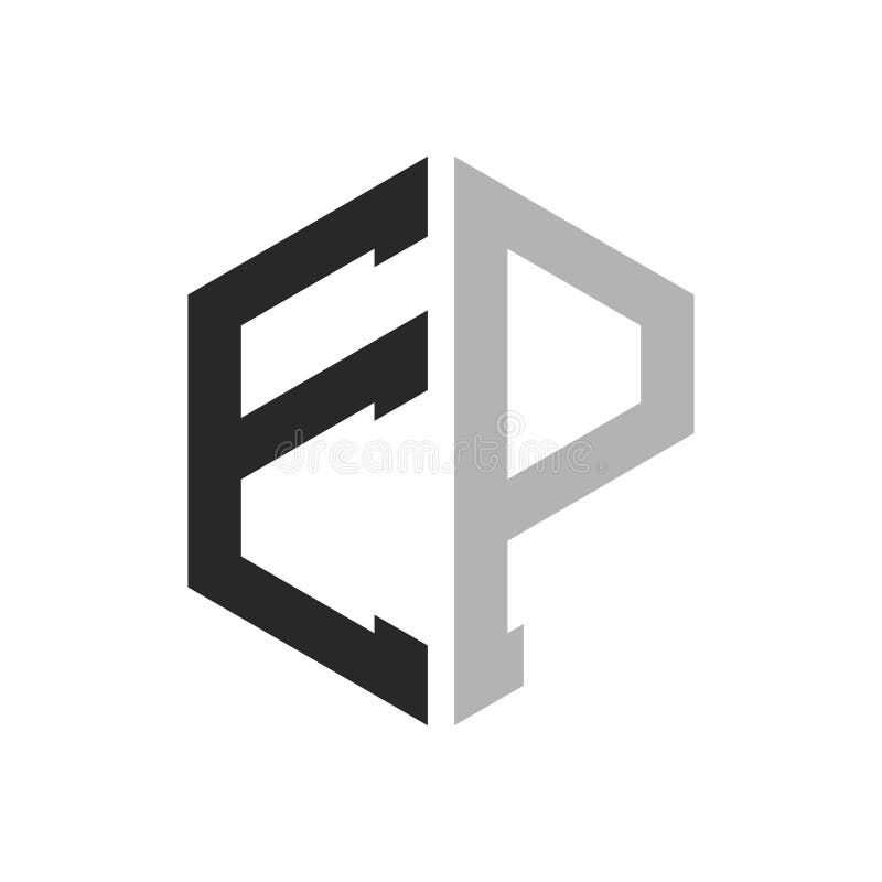 Modern Unique Hexagon Letter EP Logo Design Template. Elegant Initial ...