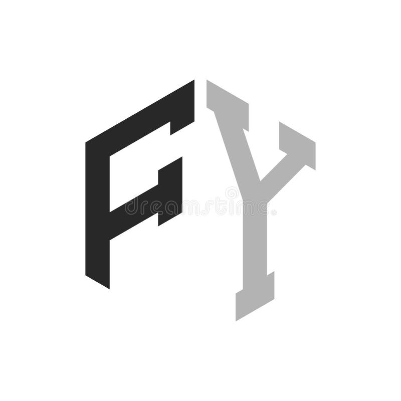 Modern Unique Hexagon Letter FY Logo Design Template. Elegant Initial ...