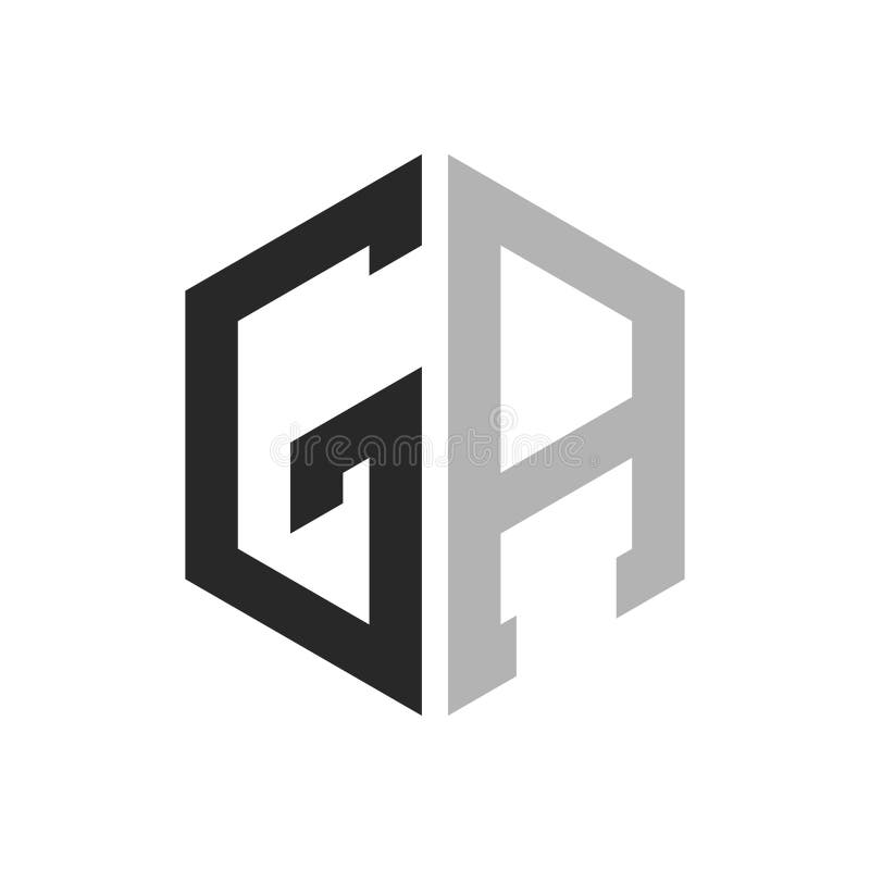 Modern Unique Hexagon Letter GA Logo Design Template. Elegant Initial ...