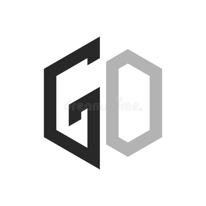 Modern Unique Hexagon Letter GO Logo Design Template. Elegant Initial ...