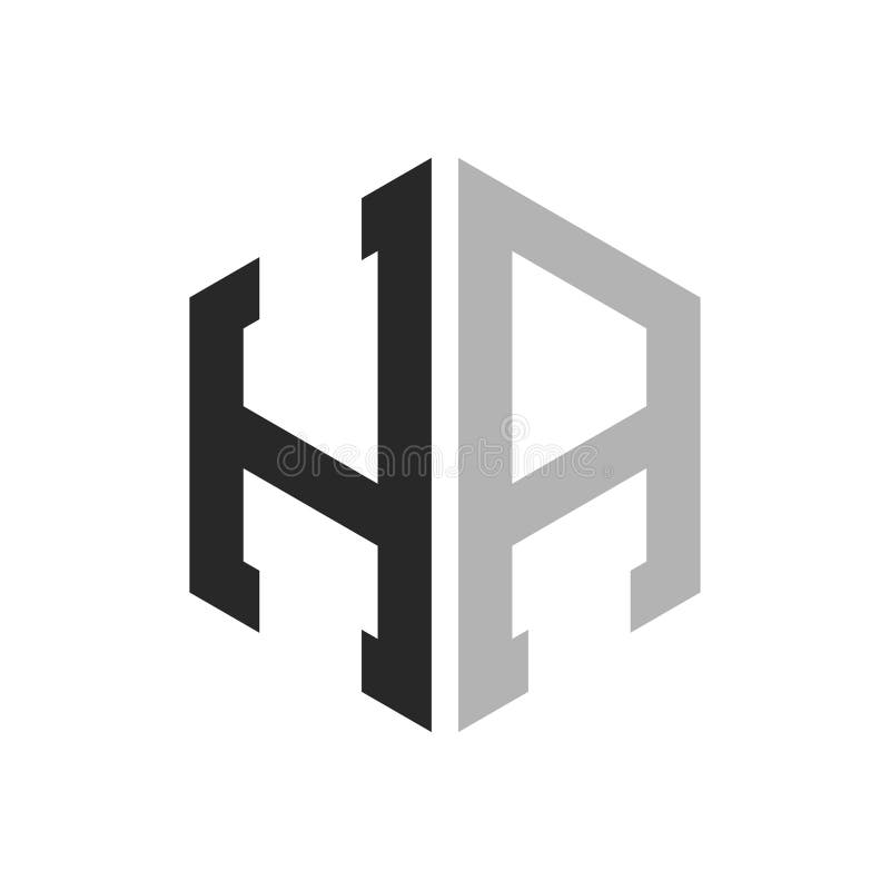 Modern Unique Hexagon Letter HA Logo Design Template. Elegant Initial ...