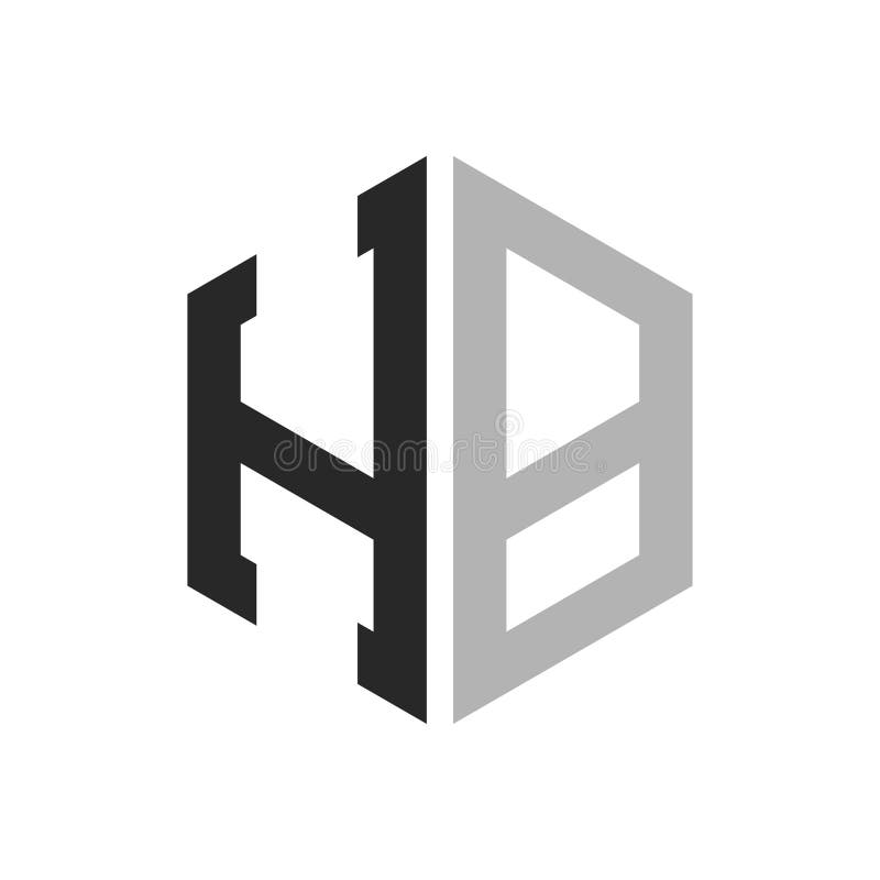 Modern Unique Hexagon Letter HB Logo Design Template. Elegant Initial ...