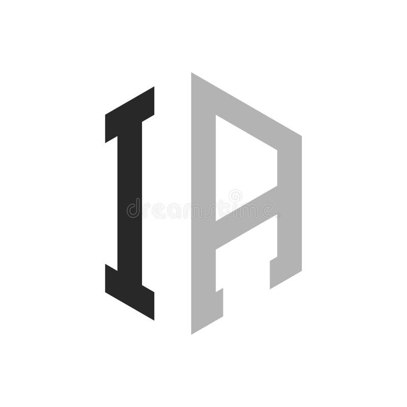 Modern Unique Hexagon Letter IA Logo Design Template. Elegant Initial ...