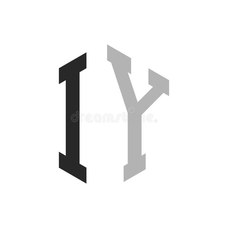 Modern Unique Hexagon Letter IY Logo Design Template. Elegant Initial ...