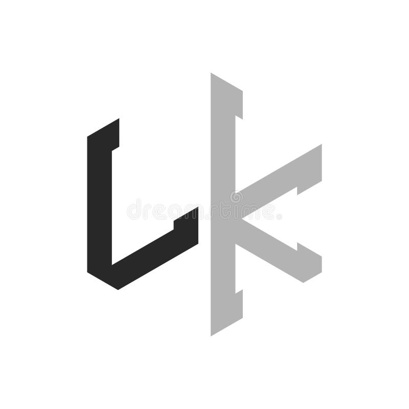 Modern Unique Hexagon Letter LK Logo Design Template. Elegant Initial ...