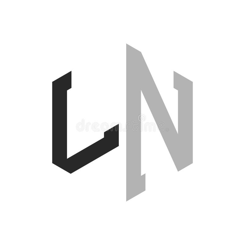 Modern Unique Hexagon Letter LN Logo Design Template. Elegant Initial ...