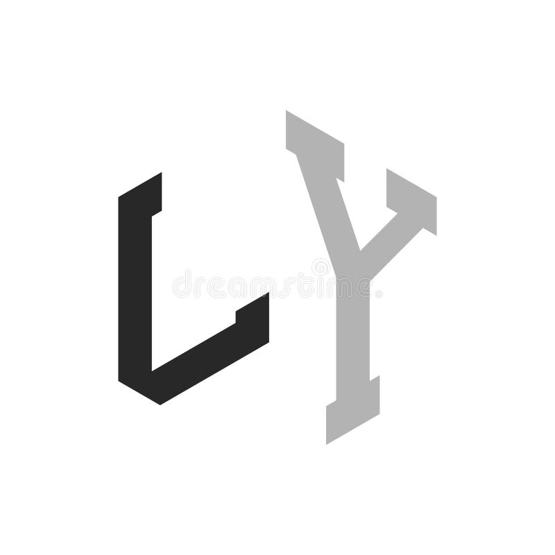 Modern Unique Hexagon Letter LY Logo Design Template. Elegant Initial ...