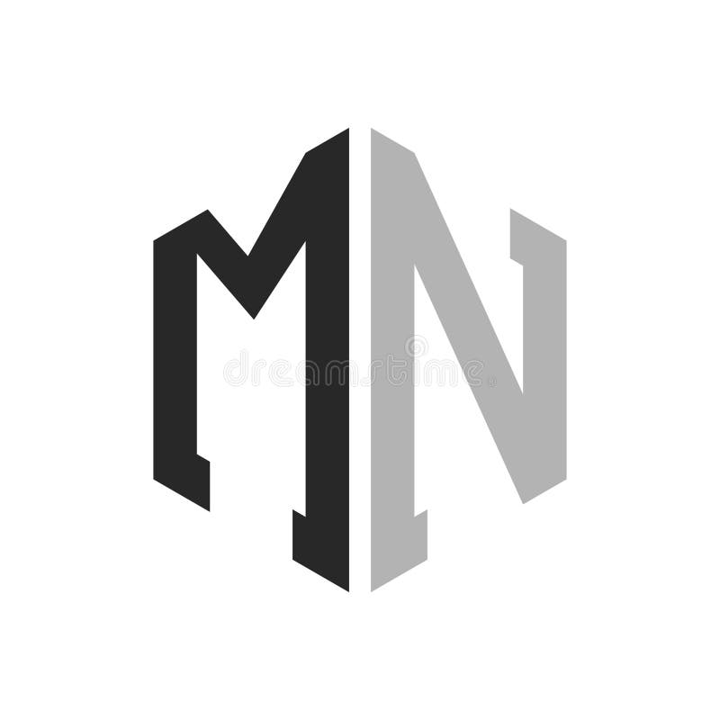Modern Unique Hexagon Letter MN Logo Design Template. Elegant Initial ...