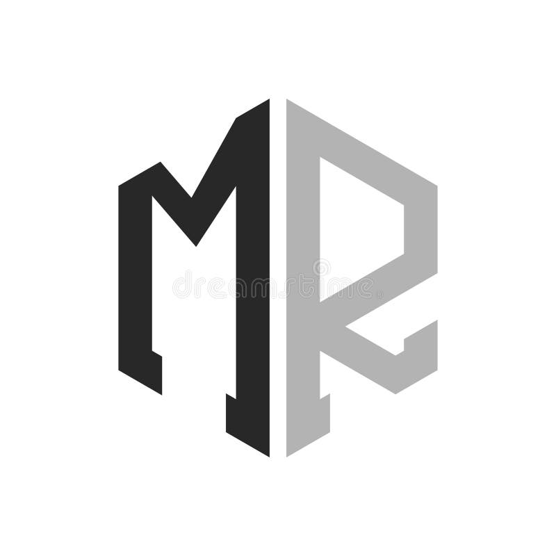Modern Unique Hexagon Letter MR Logo Design Template. Elegant Initial ...
