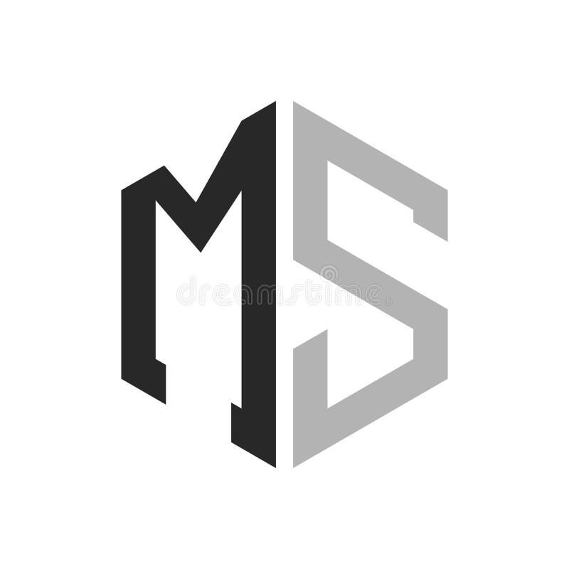 Modern Unique Hexagon Letter MS Logo Design Template. Elegant Initial ...