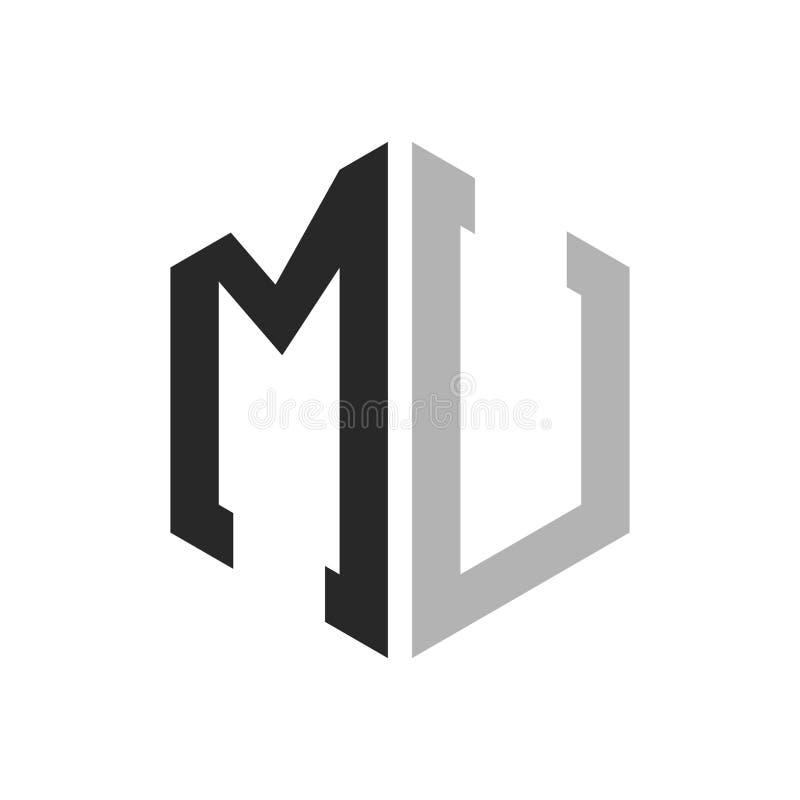 Modern Unique Hexagon Letter MU Logo Design Template. Elegant Initial ...