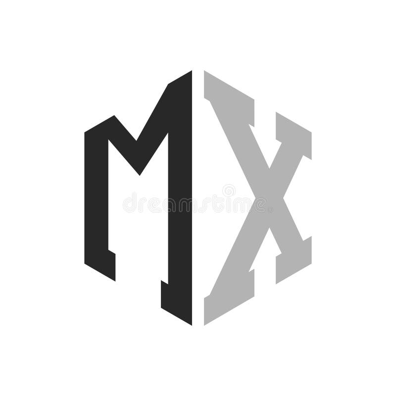 Modern Unique Hexagon Letter MX Logo Design Template. Elegant Initial ...