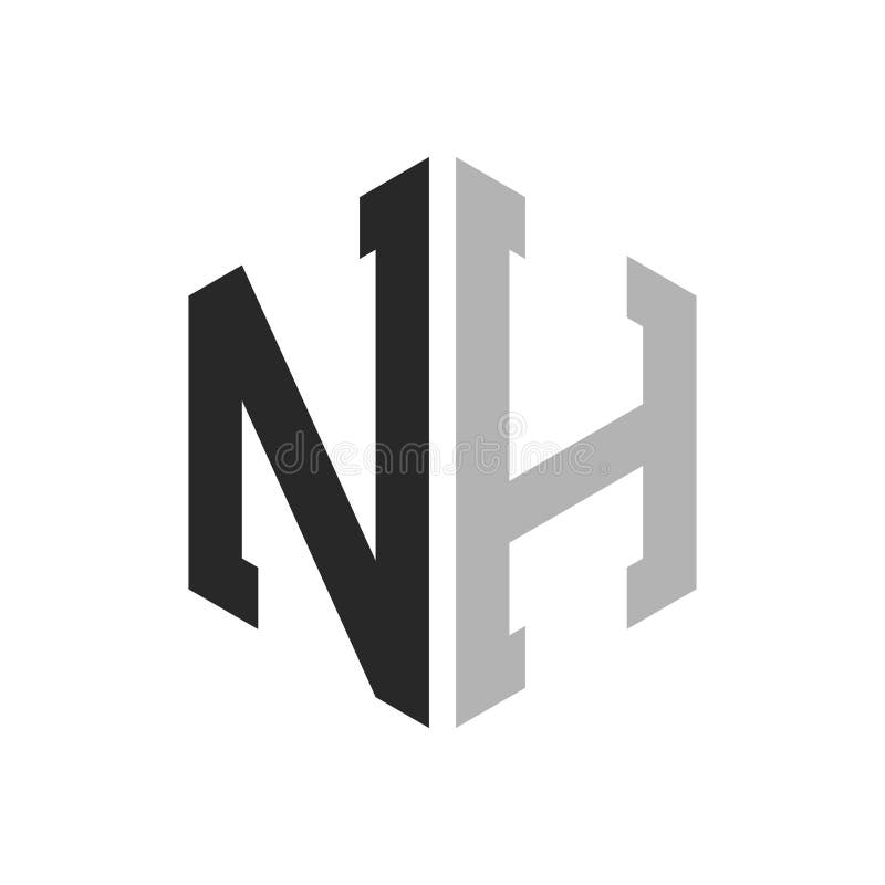 Modern Unique Hexagon Letter NH Logo Design Template. Elegant Initial ...