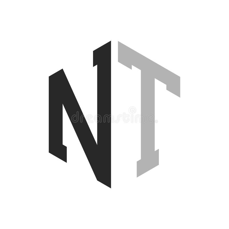 Modern Unique Hexagon Letter NT Logo Design Template. Elegant Initial ...