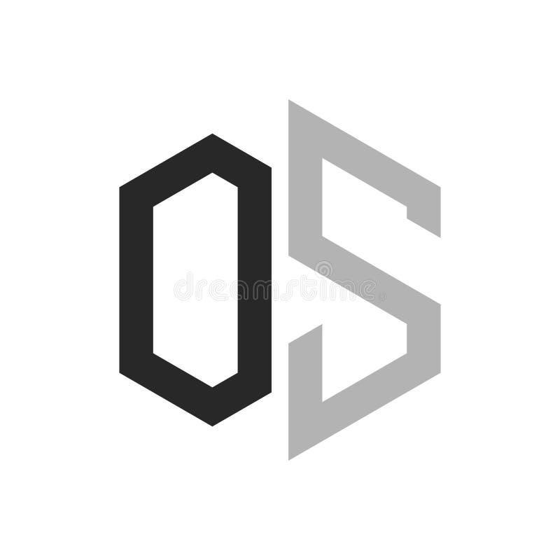 Modern Unique Hexagon Letter OS Logo Design Template. Elegant Initial ...