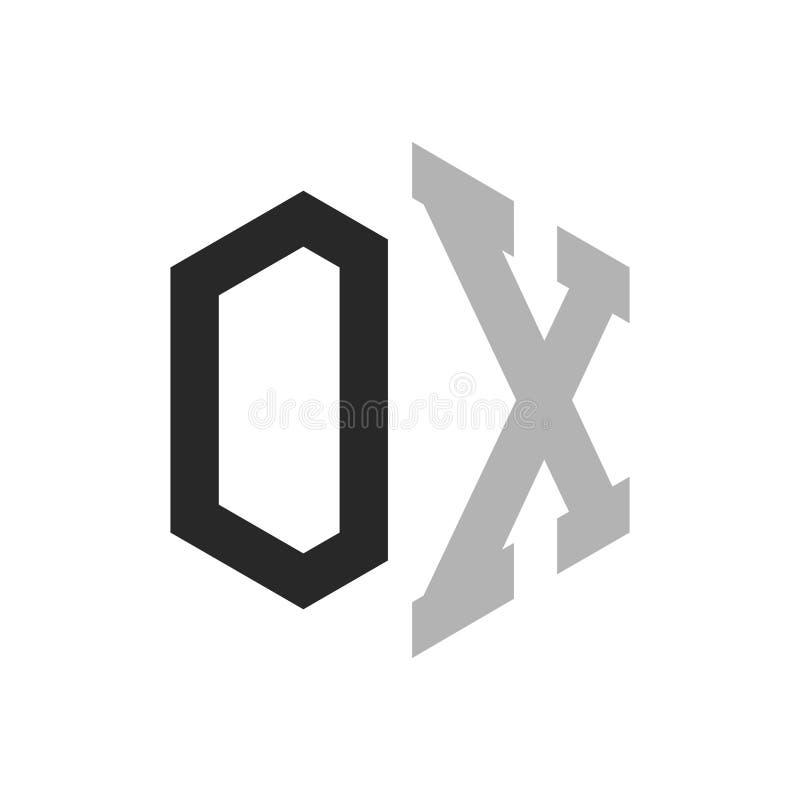 Modern Unique Hexagon Letter OX Logo Design Template. Elegant Initial ...