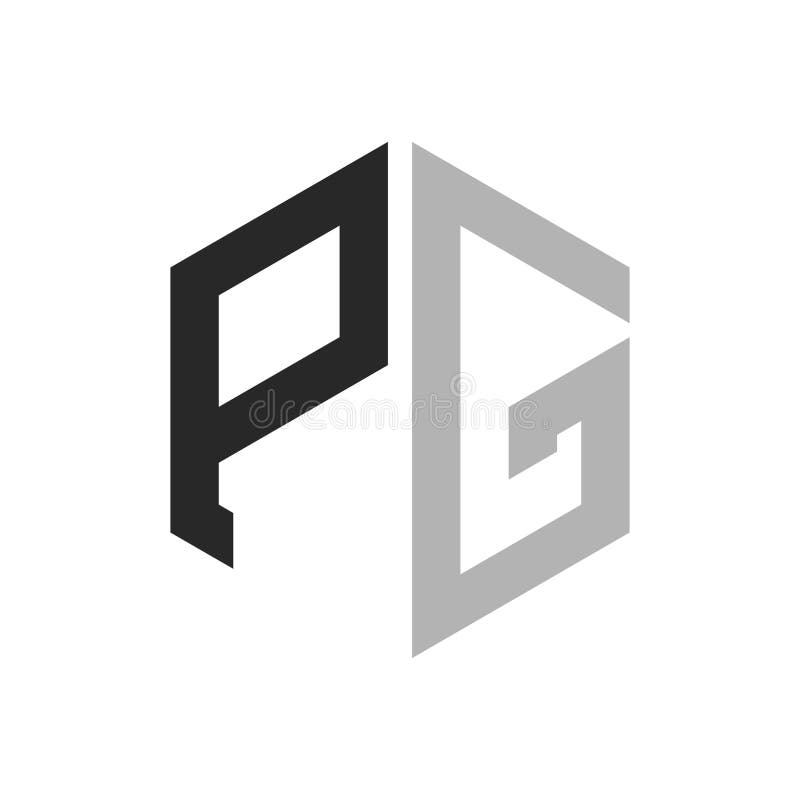 Modern Unique Hexagon Letter PG Logo Design Template. Elegant Initial ...