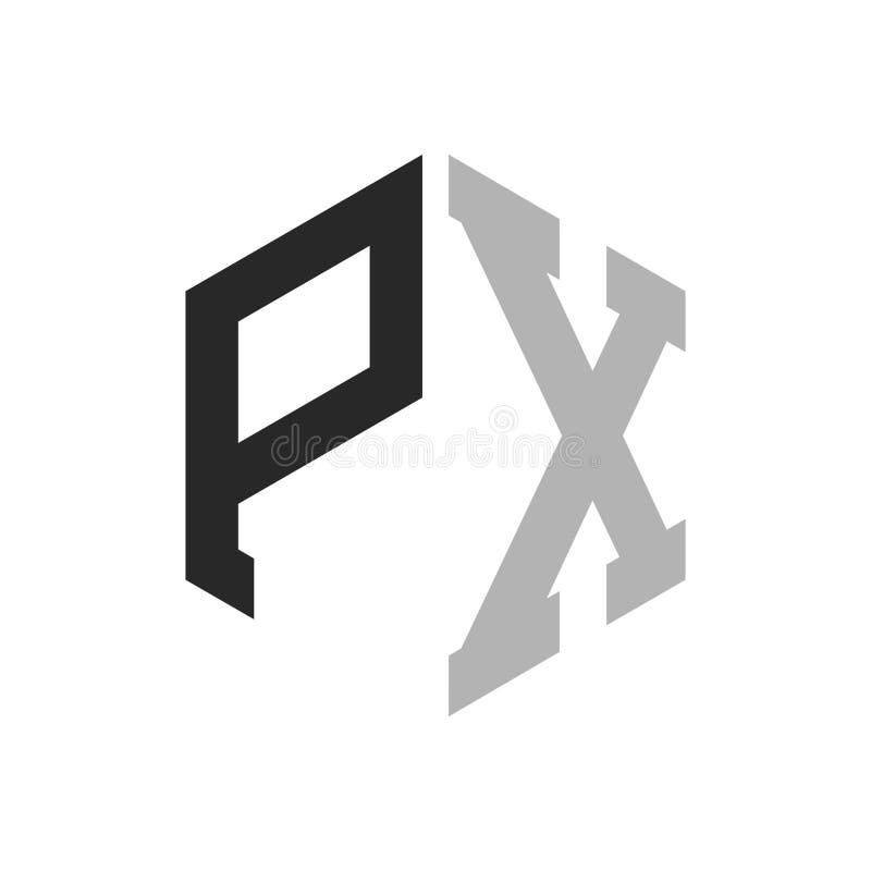 Modern Unique Hexagon Letter PX Logo Design Template. Elegant Initial ...