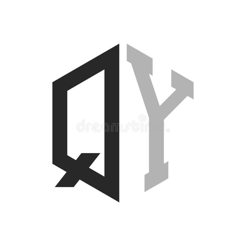 Modern Unique Hexagon Letter QY Logo Design Template. Elegant Initial ...