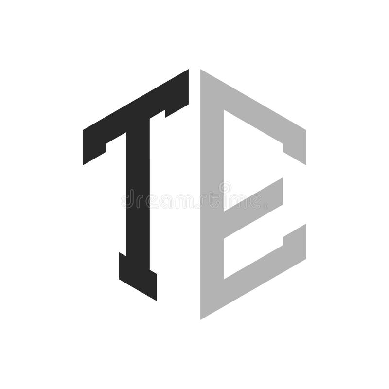 Modern Unique Hexagon Letter TE Logo Design Template. Elegant Initial ...