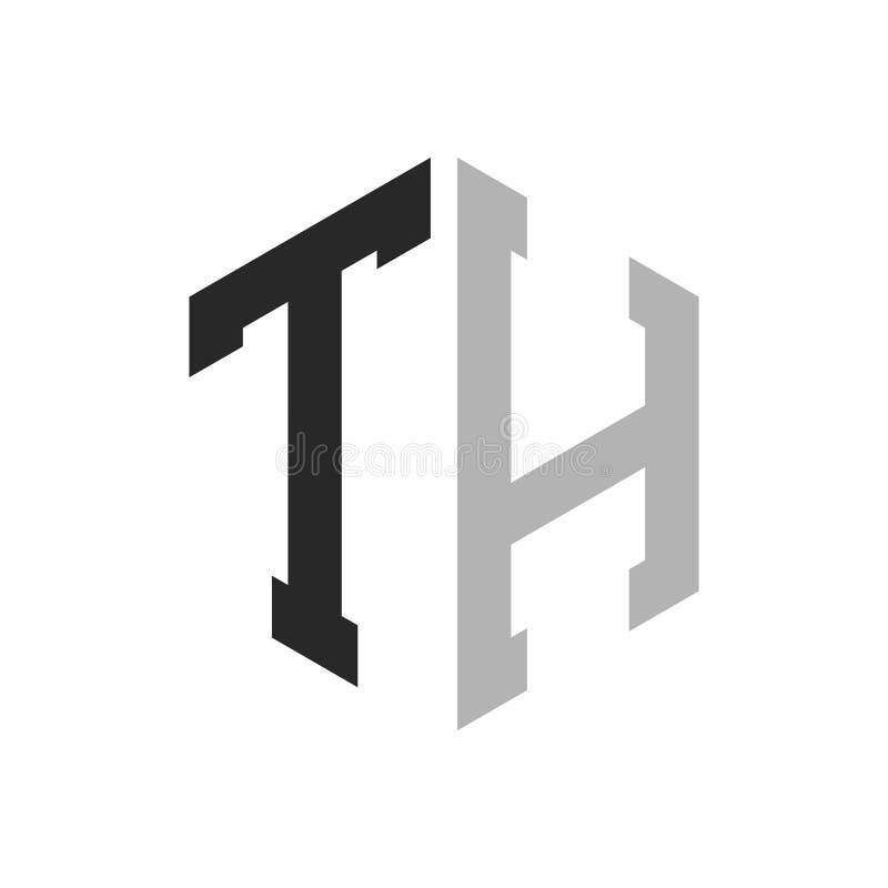 Modern Unique Hexagon Letter TH Logo Design Template. Elegant Initial ...