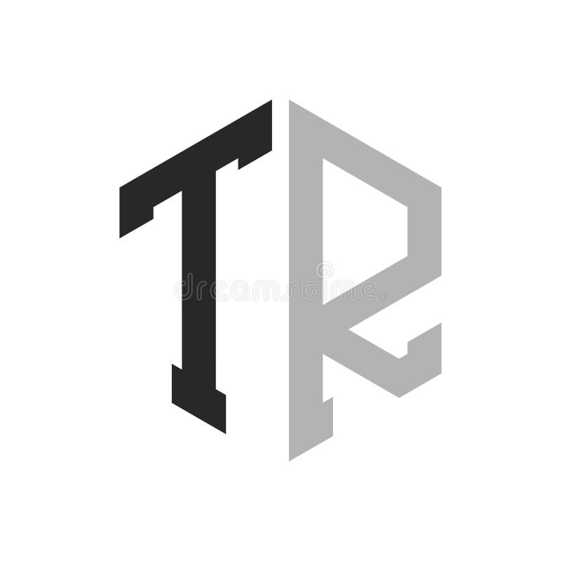 Modern Unique Hexagon Letter TR Logo Design Template. Elegant Initial ...