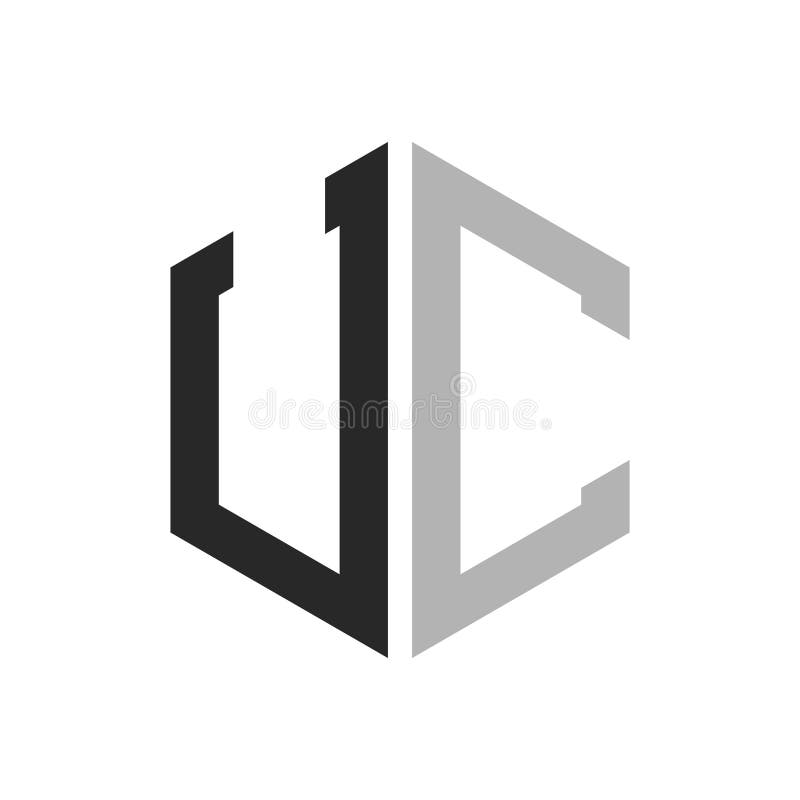 Modern Unique Hexagon Letter UC Logo Design Template. Elegant Initial ...