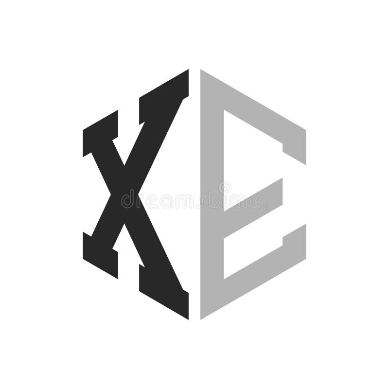 Modern Unique Hexagon Letter XE Logo Design Template. Elegant Initial ...