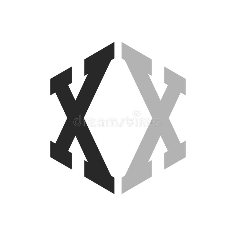 Modern Unique Hexagon Letter XX Logo Design Template. Elegant Initial ...