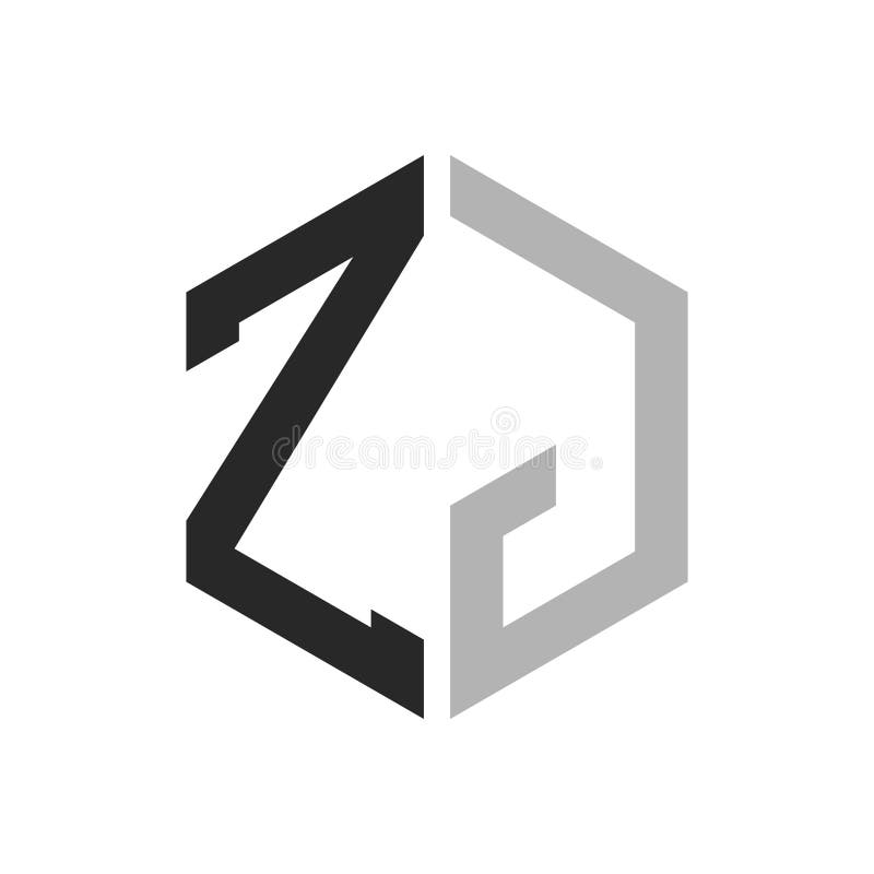 Modern Unique Hexagon Letter ZJ Logo Design Template. Elegant Initial ...