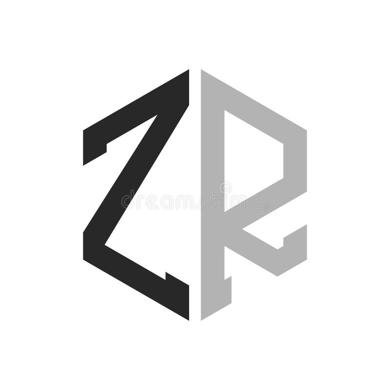 Modern Unique Hexagon Letter ZR Logo Design Template. Elegant Initial ...